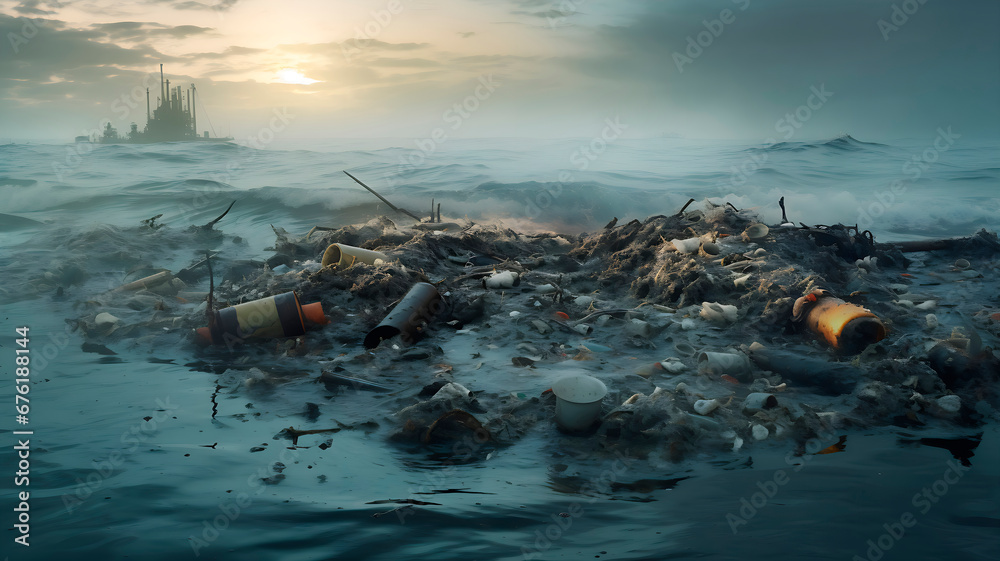 pollution of the environment of ocean by toxic and plastic waste ...