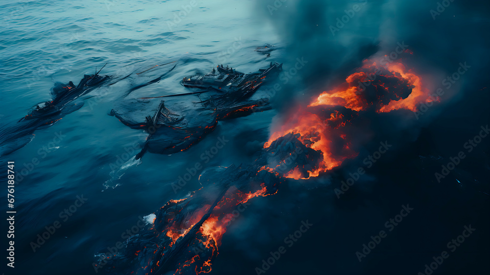 pollution of the environment of ocean by toxic and plastic waste ...