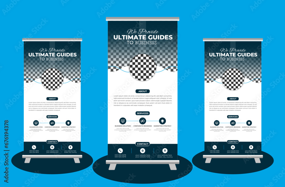 Roll-Up Banner Design Template, Clean and minimal business roll-up ...