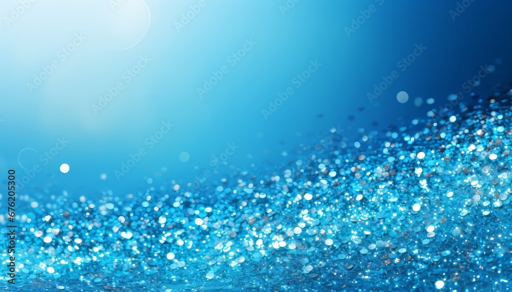 Sparkling blue gradient seamlessly blending with silver glitter for an ...