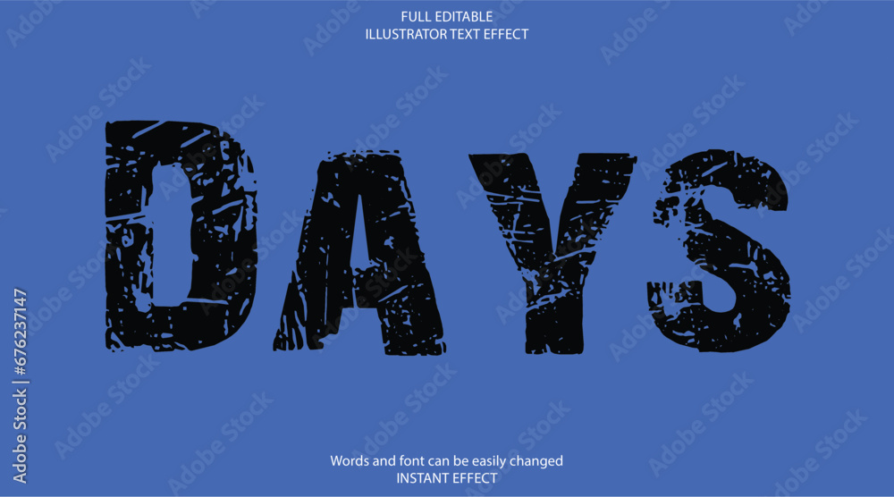 Free Vectors Days 3D Text Effect Fully Editable High Quality Stock ...