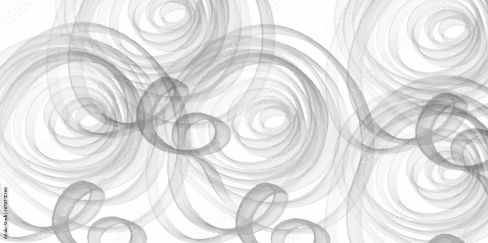 Twisted plumes of smoke, movement of black smoke on a white background ...