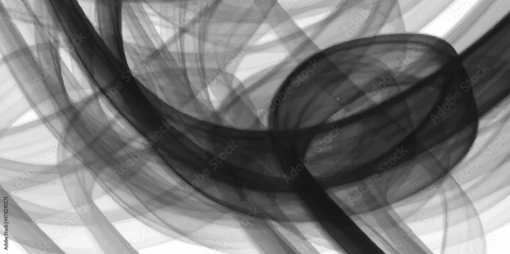 Twisted plumes of smoke, movement of black smoke on a white background ...