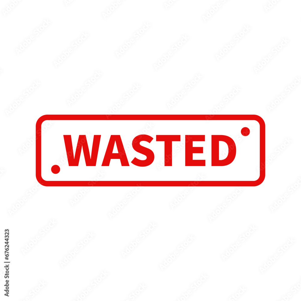 Wasted Stamp In Red Rectangle Line Shape For Sign Information Stock ...