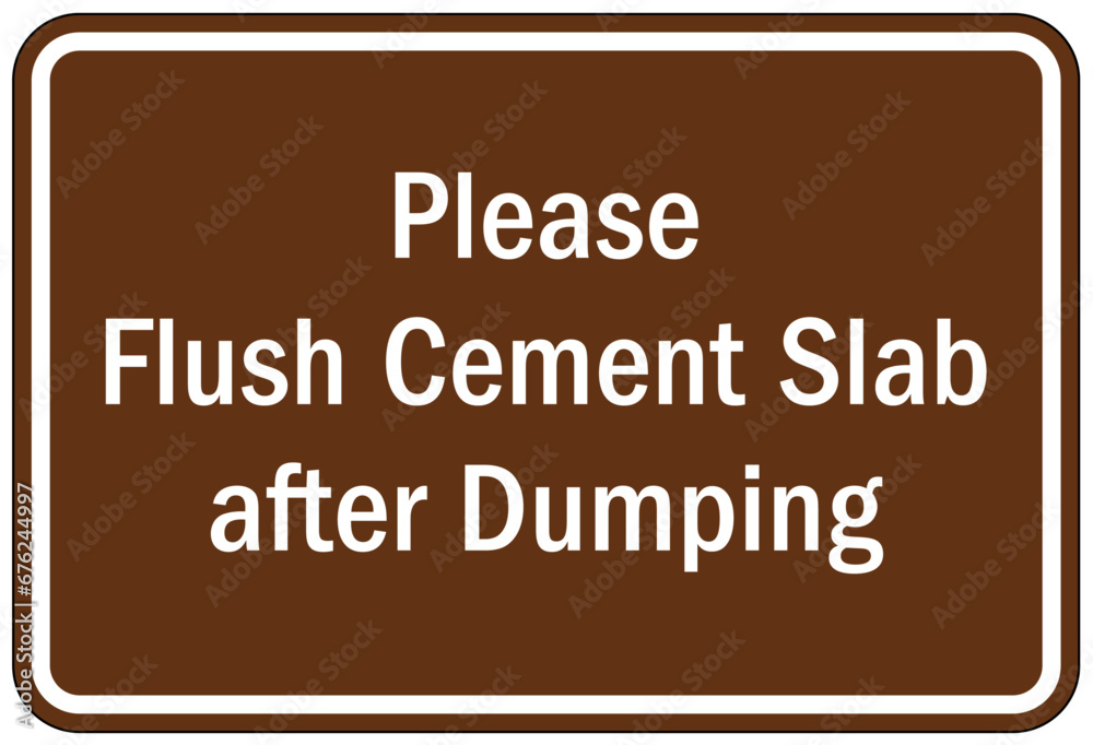 Dump station sign please flush cement slab after dumping Stock Vector ...