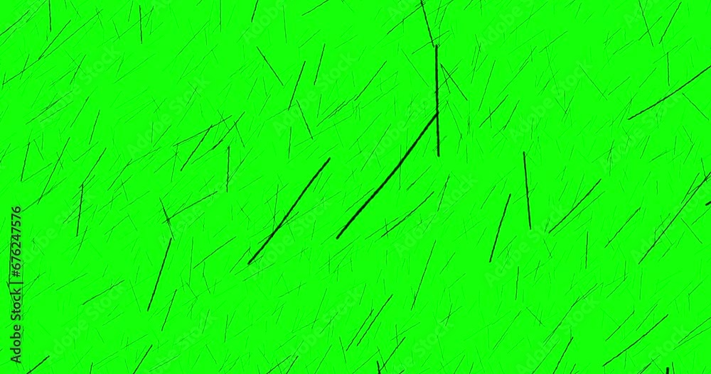 Few lines animation random sketch black green screen. Cartoon greenbox ...