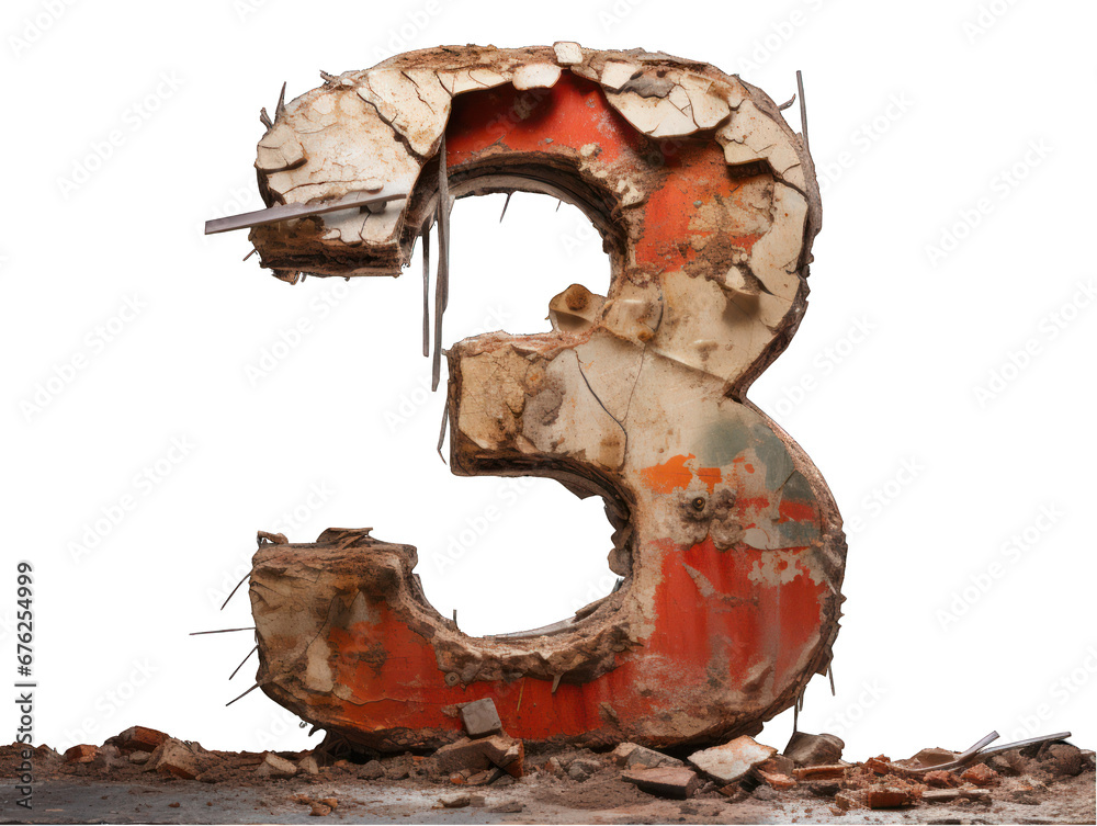 Torn Paper Number 3 Isolated on Transparent or White Background, PNG ...