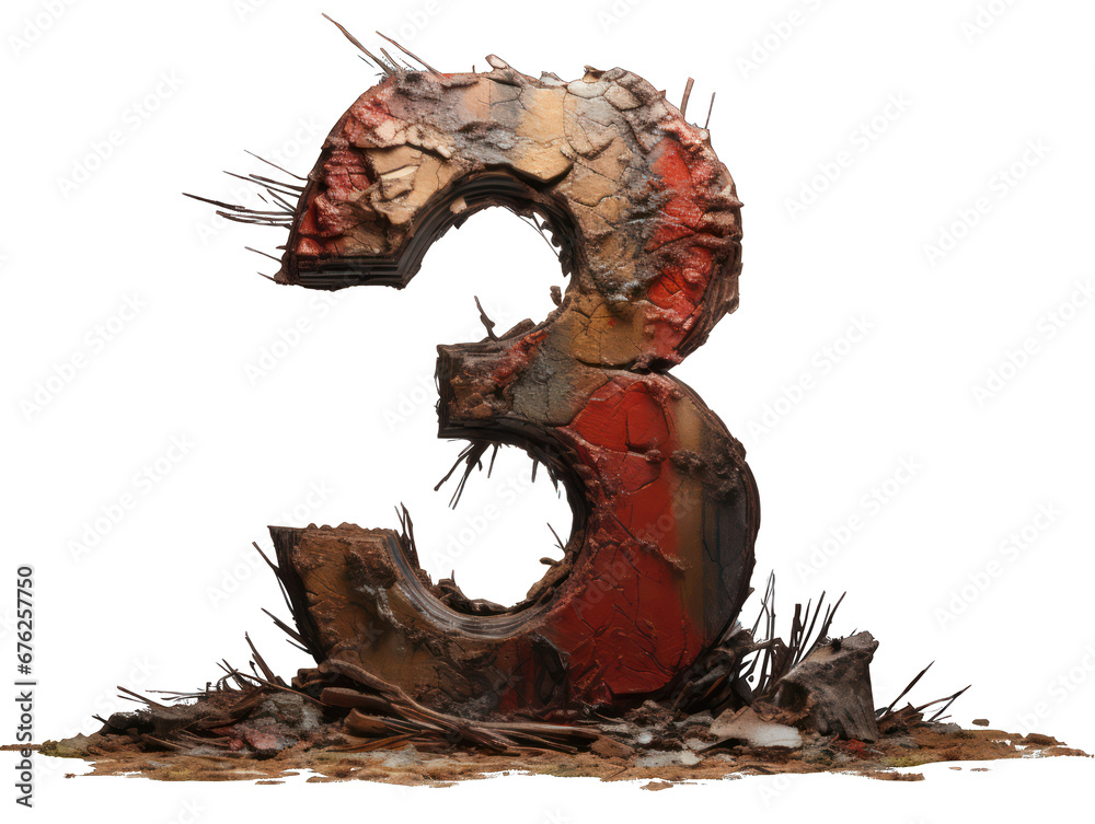 Torn Paper Number 3 Isolated on Transparent or White Background, PNG ...