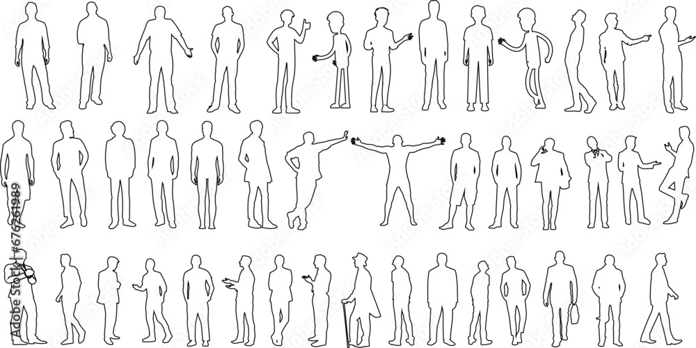 Man Line Art Collection: Modern, minimal vector illustrations of men in ...