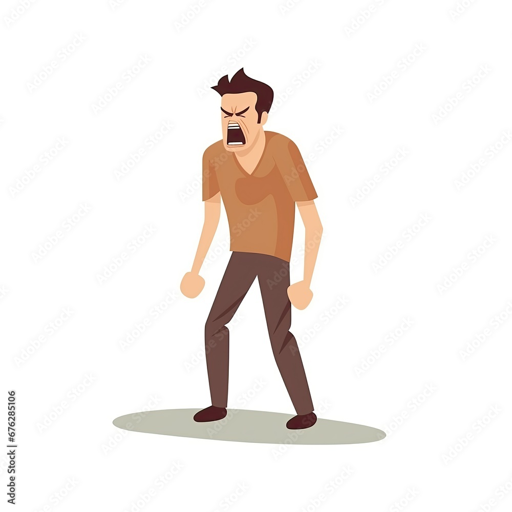 AI art. An illustration of an agitated person made with generative AI ...