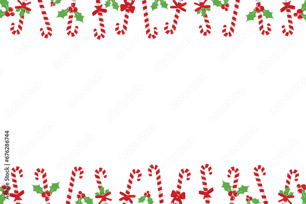 Vector 3D Realistic Red and Green Candy Canes Banner Isolated Candy ...