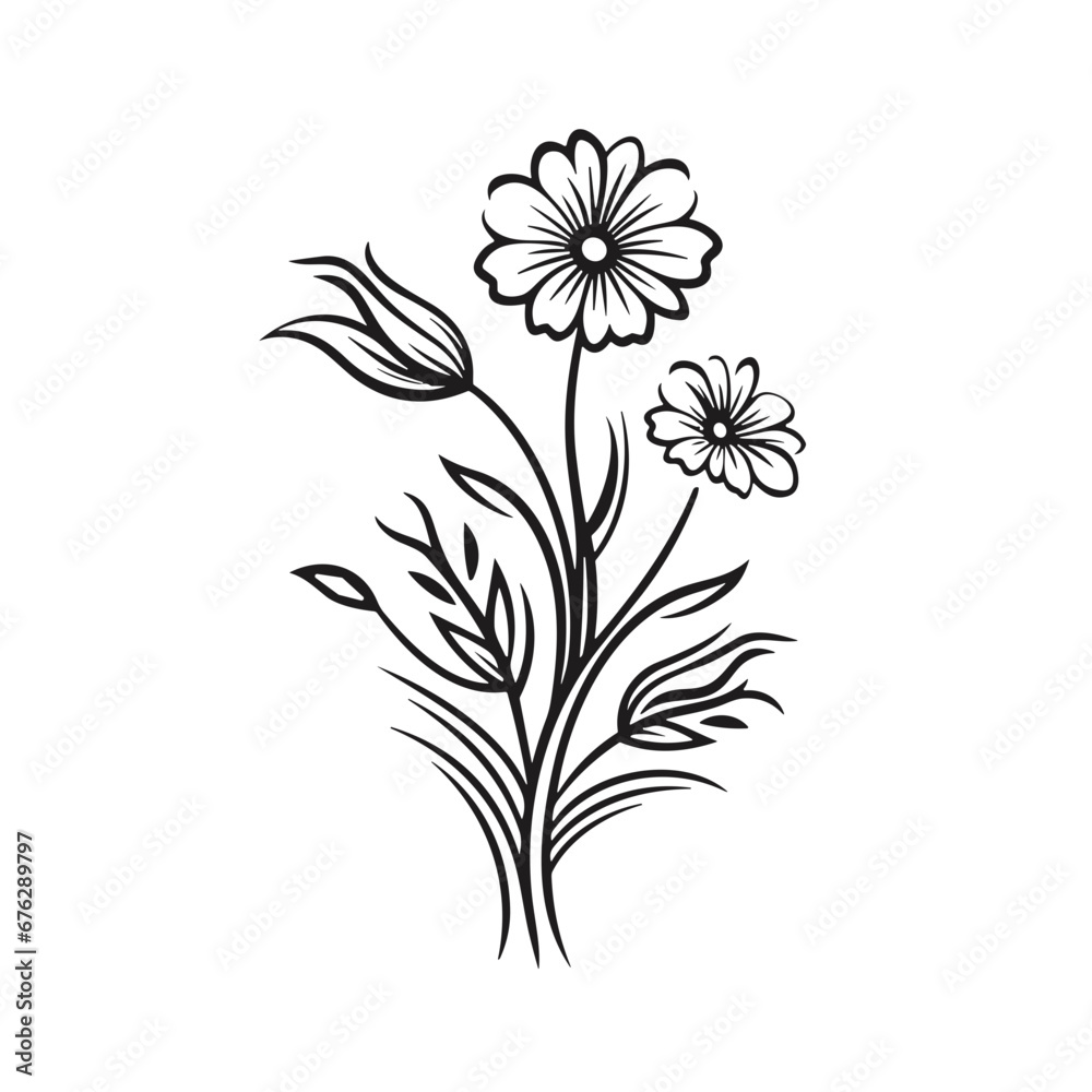 Vecteur Stock line drawing, line art png, line art prints, spring ...
