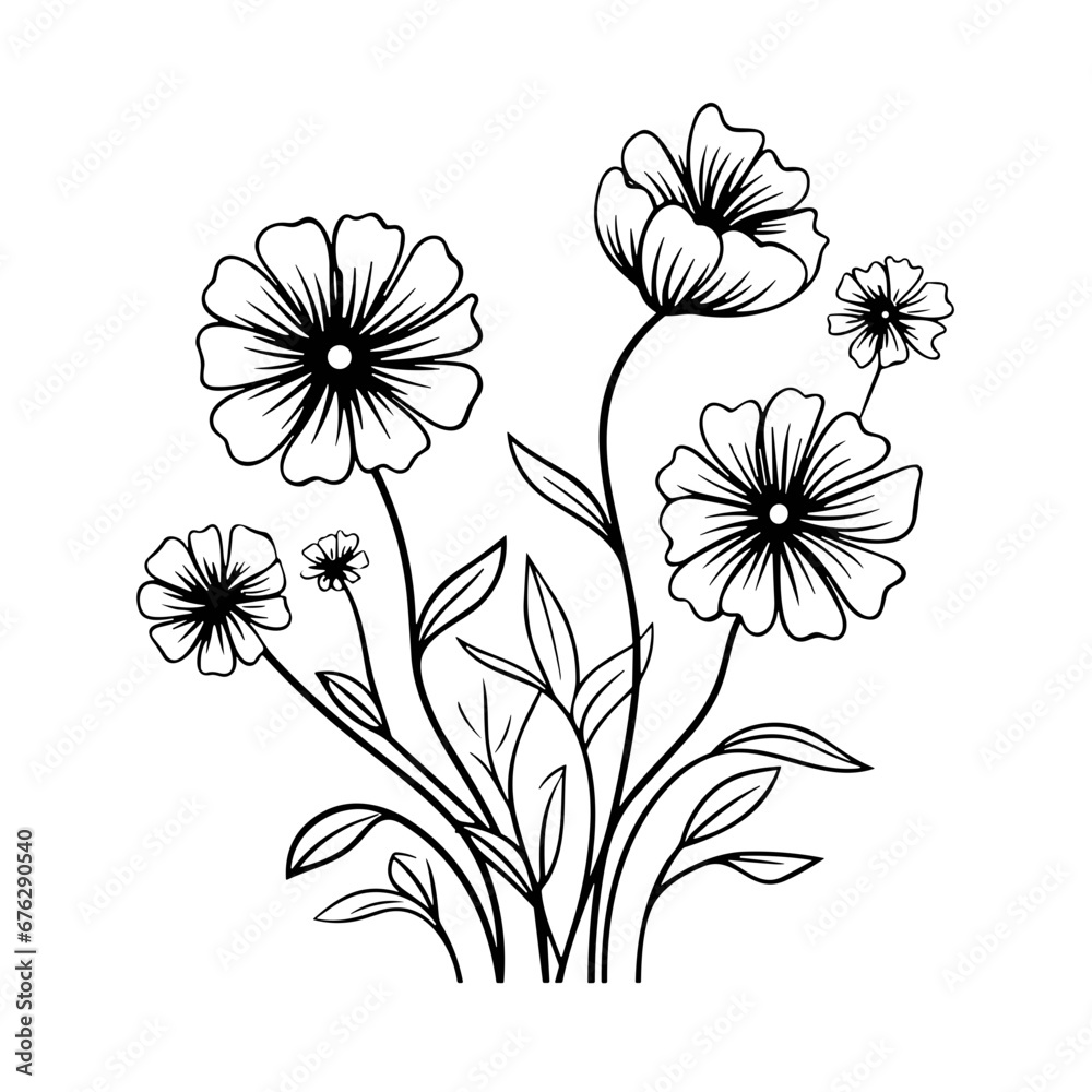line drawing, line art png, line art prints, spring clipart, line art ...