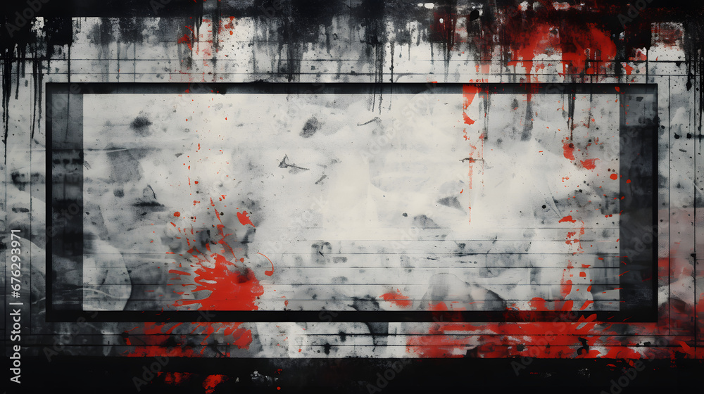 Retro CCTV or VHS video white noise background texture with red ...