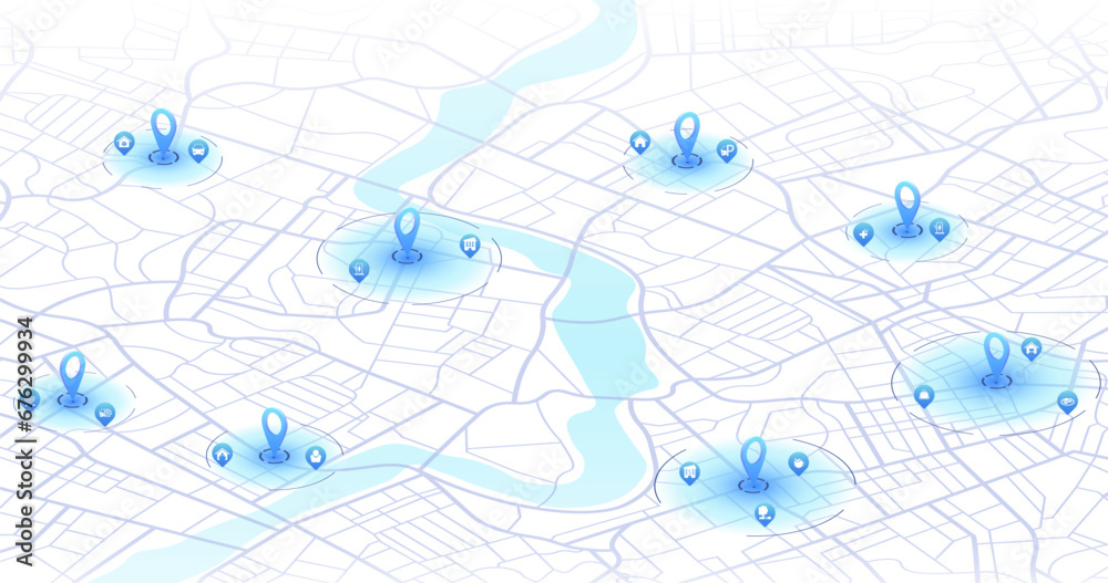 Fototapeta mapa świata dla dzieci City top view. View from above the ...