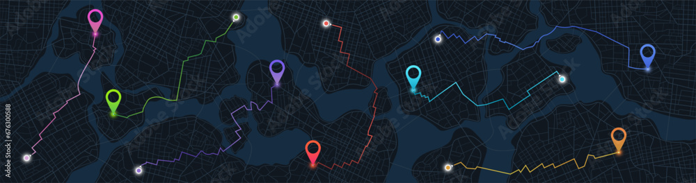 Gps tracking map. Abstract isometric location tracks dashboard. Track ...