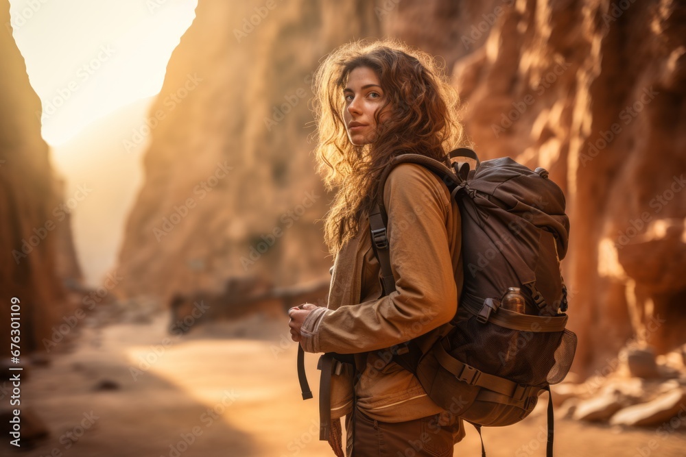 An image of a young woman exploring new destinations around the world ...