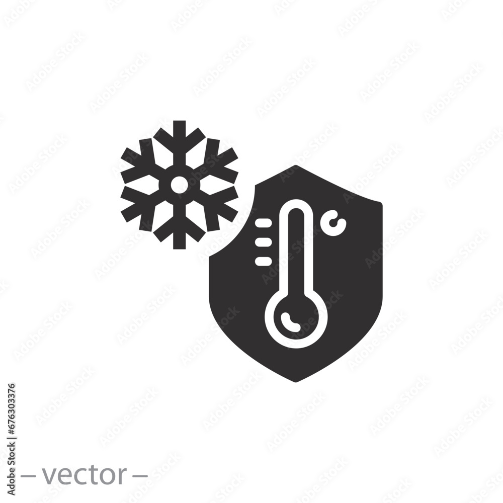cold protection icon, hypothermia shield, protective layer against the ...
