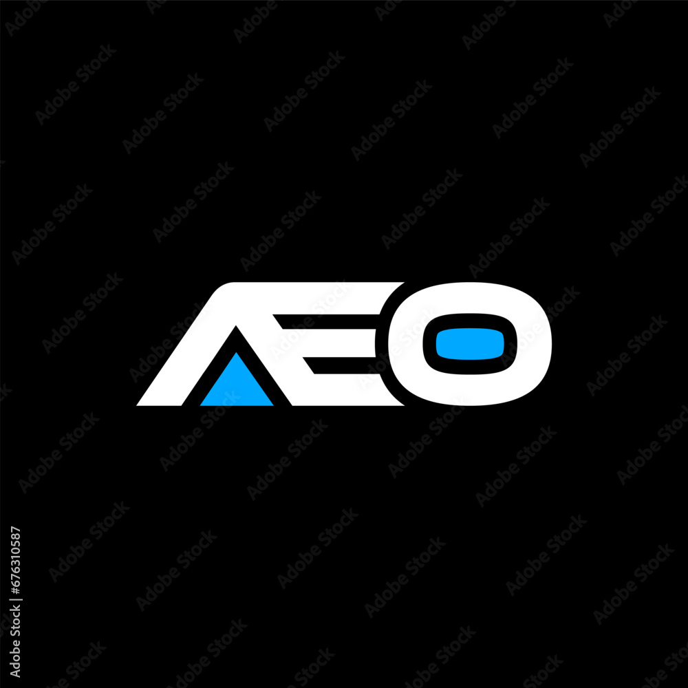 AEO Letter Logo Design on Black Background Template, a e o vector ...
