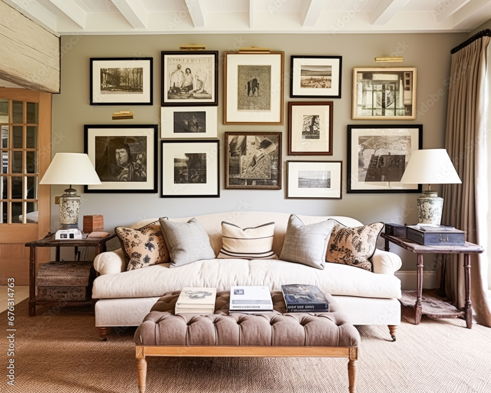 Cottage gallery wall, wall art, home decor and framed art in the ...