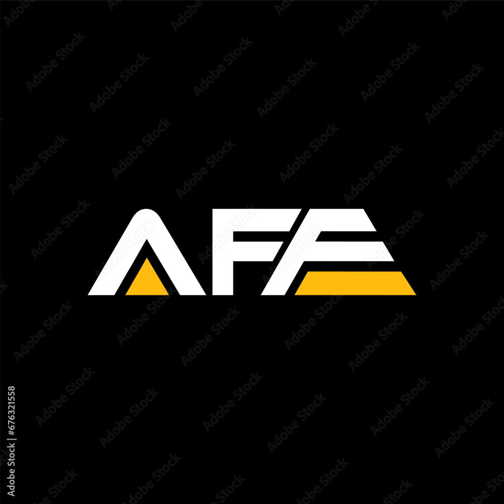 Letter AFF Logo Design on Black Background Template, a f f letters ...