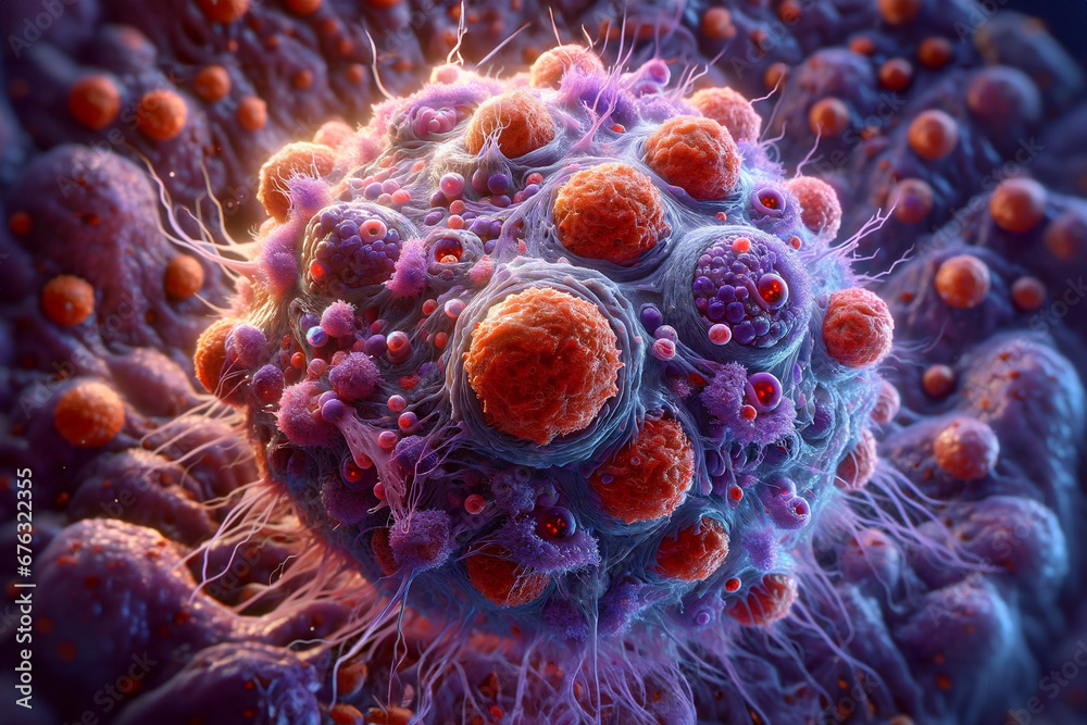 Schematic Representation of Cancer Cell Structure Generated by AI Stock ... Schematic Representation of Cancer Cell Structure Generated by AI Stock ...