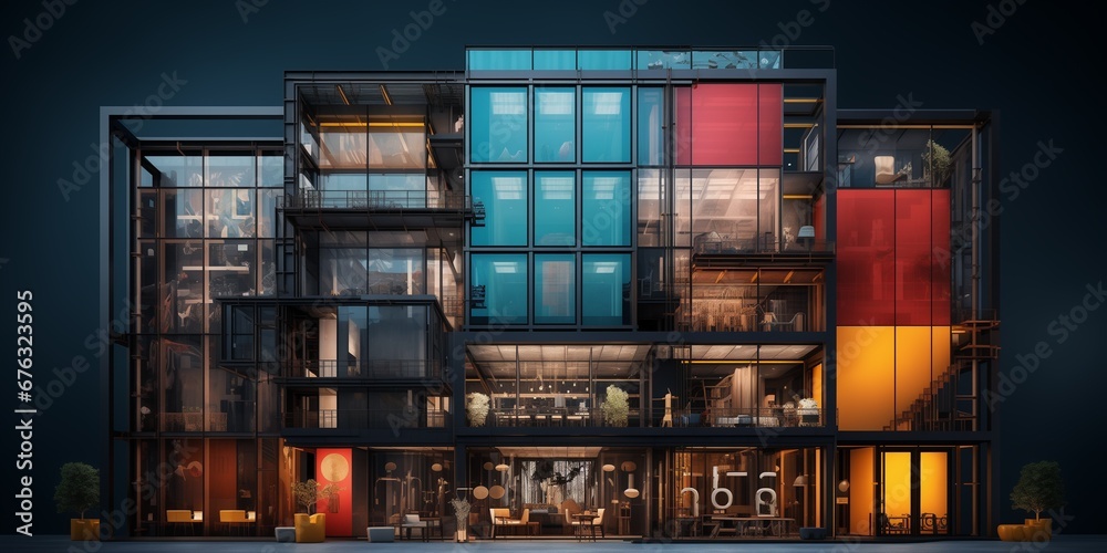 designing a hotel with building blocks and schematic Stock Illustration ...