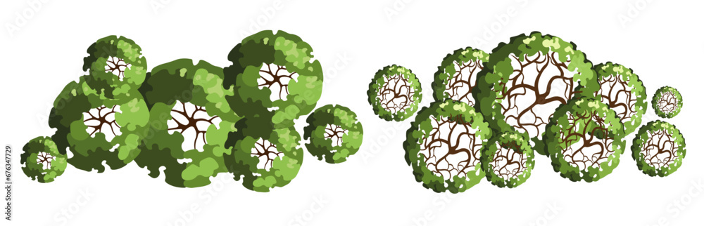 Group of trees for architectural floor plans. Entourage design. Various ...