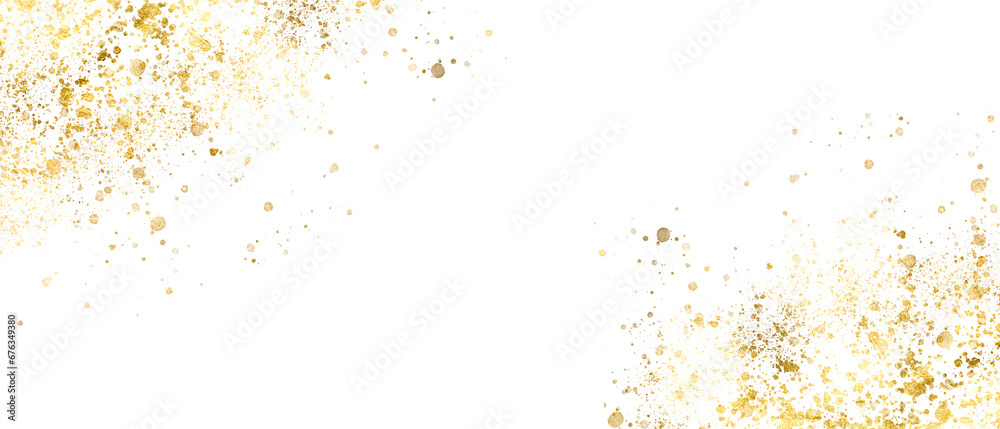 Gold sparkle splatter border .Gold Foil Frame Gold brush stroke on ...