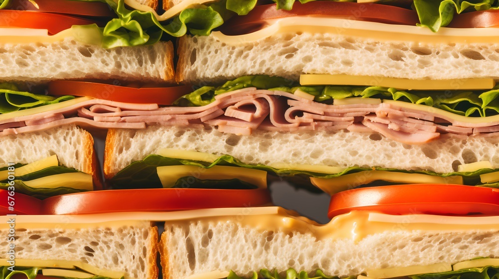 A continuous, tileable pattern showcasing a side view of various ...