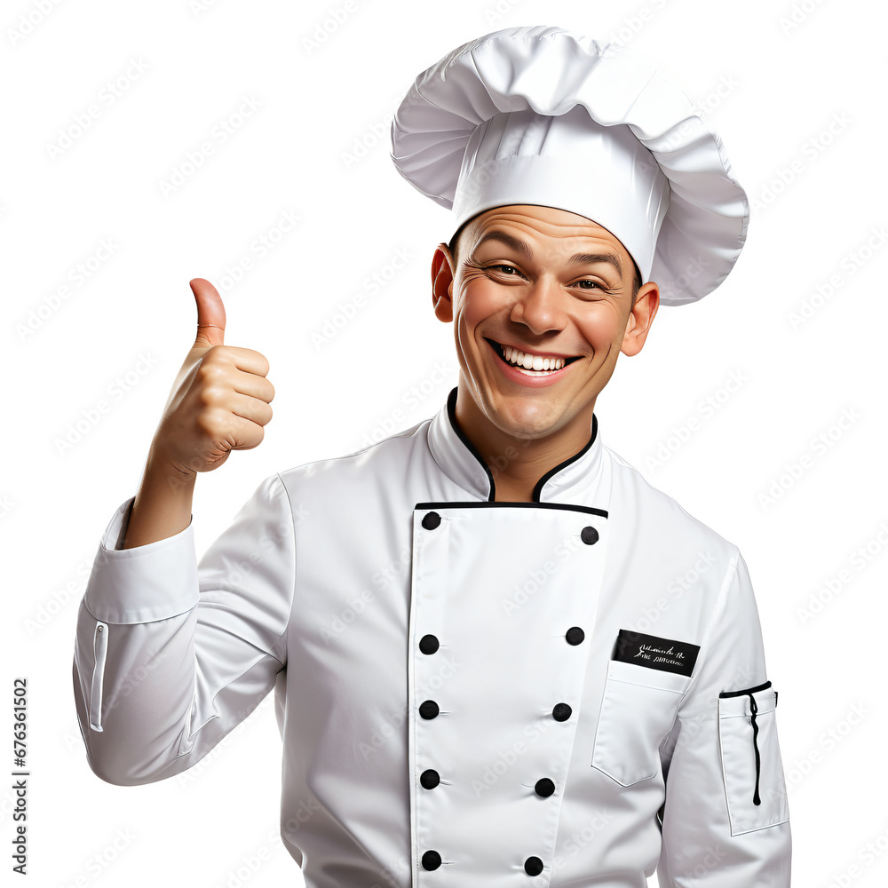 Smiling Chef Giving Thumbs Up: A Taste of Success on transparent ...