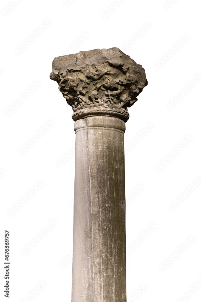 Elements of architectural decorations of buildings, columns and tops ...