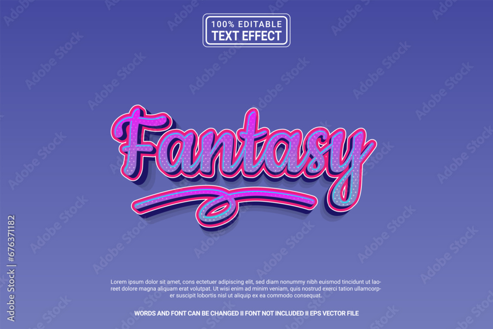 Editable text effect Fantasy 3d cartoon template style modren premium ...