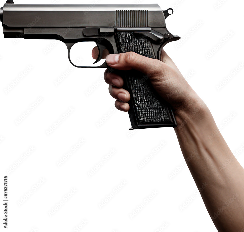 Hand holding pistol gun transparent background PNG clipart Stock ...