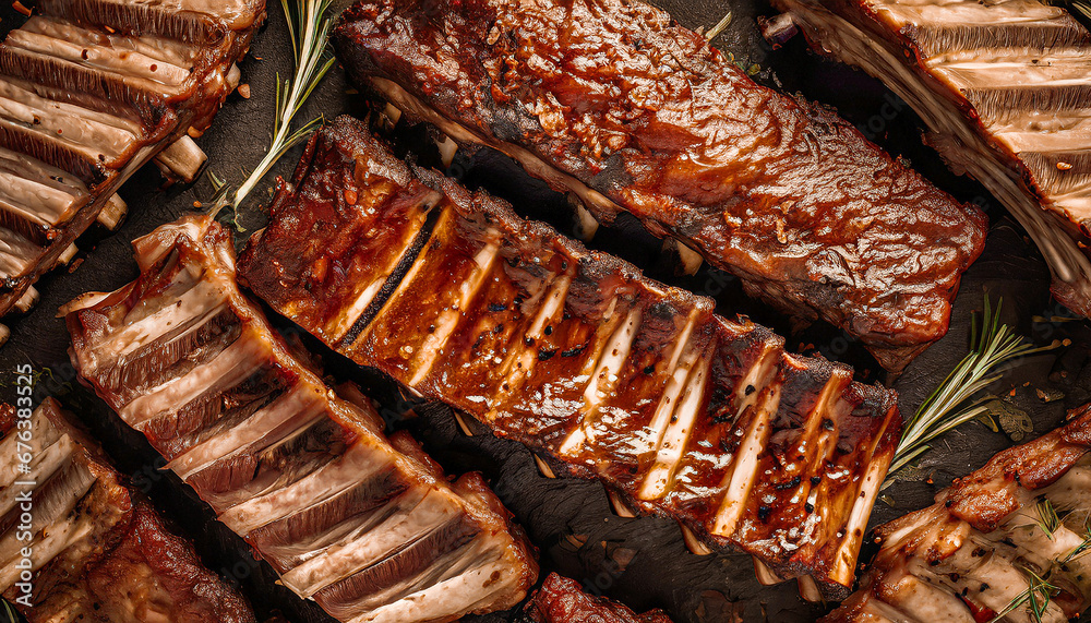 food background of heap BBQ Ribs, for BBQ Ribs sellers, for restaurant ...