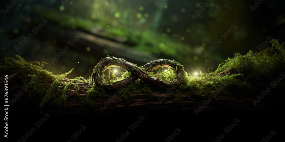 Abstract icon representing the ecological call to recycle and reuse in ...