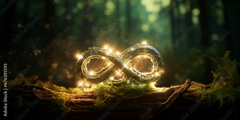 Abstract icon representing the ecological call to recycle and reuse in ...