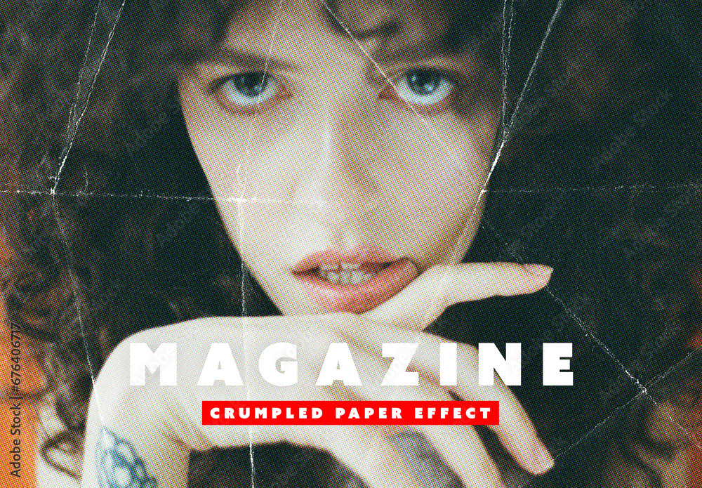 Crumpled Photo Effect Mockup Bundle Stock Template | Adobe Stock