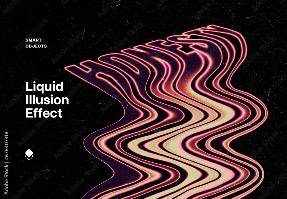 Liquid Illusion Text Effect Mockup Stock Template | Adobe Stock