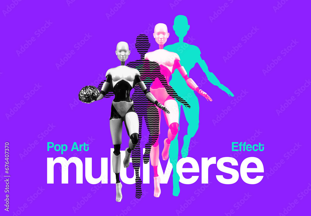 Multiverse Pop Art Photo Effect Mockup Stock Template | Adobe Stock