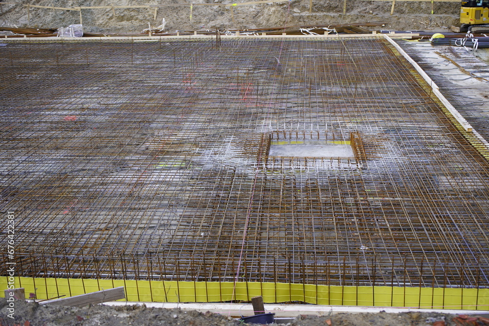 Finished substructure for underground car park. A stable foundation is ...