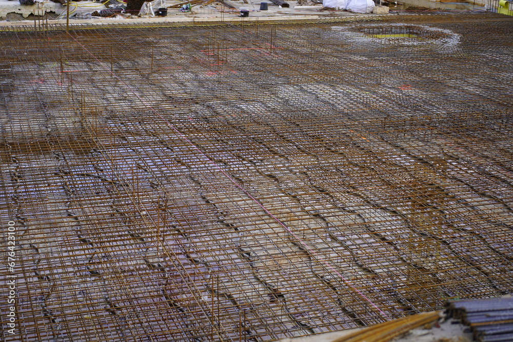 Finished substructure for underground car park. A stable foundation is ...