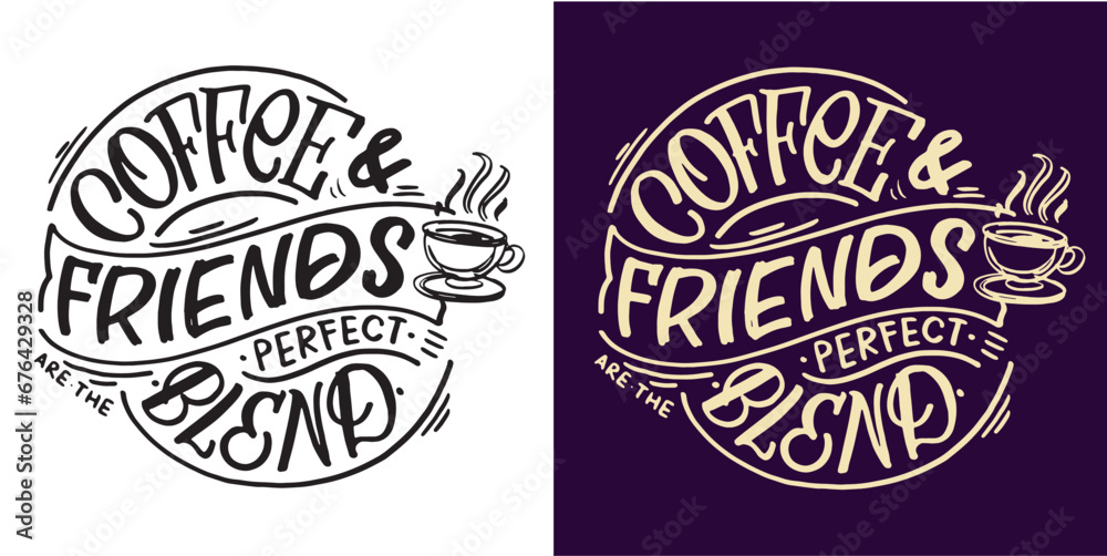 Set with hand drawn lettering quotes in modern calligraphy style about ...