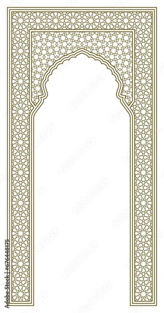 Rectangular frame of the Arabic pattern with proportion 2x1 Stock ...