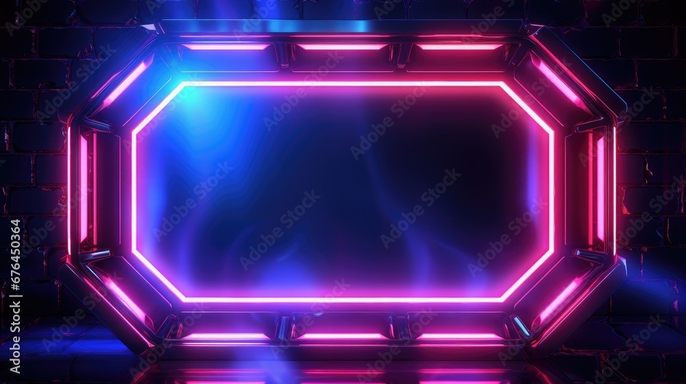 Abstract tech futuristic UI spaceship window display, HUD digital game border panel. Stock ...