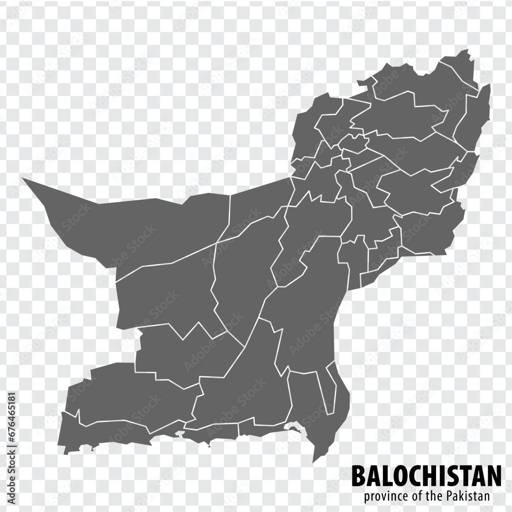 Blank map Balochistan of Pakistan. High quality map Province of ...