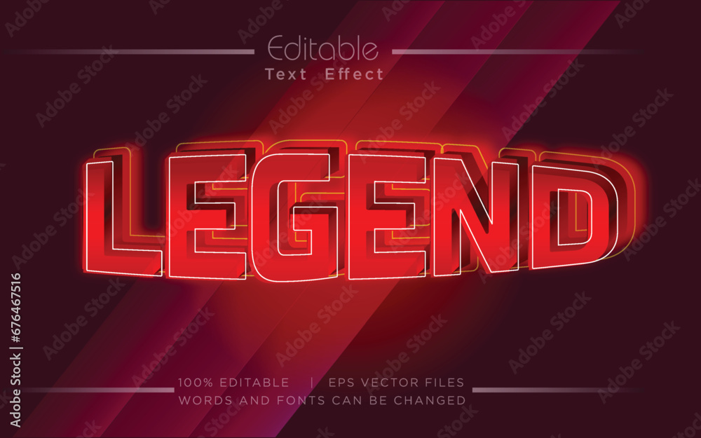 Legend 3D Text Effect 100 Editable EPS File Word And Font Can be ...