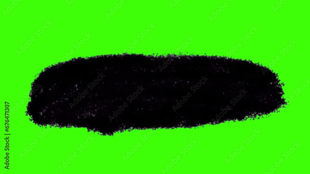 black and white paint on green screen chroma key. Brush strokes ...