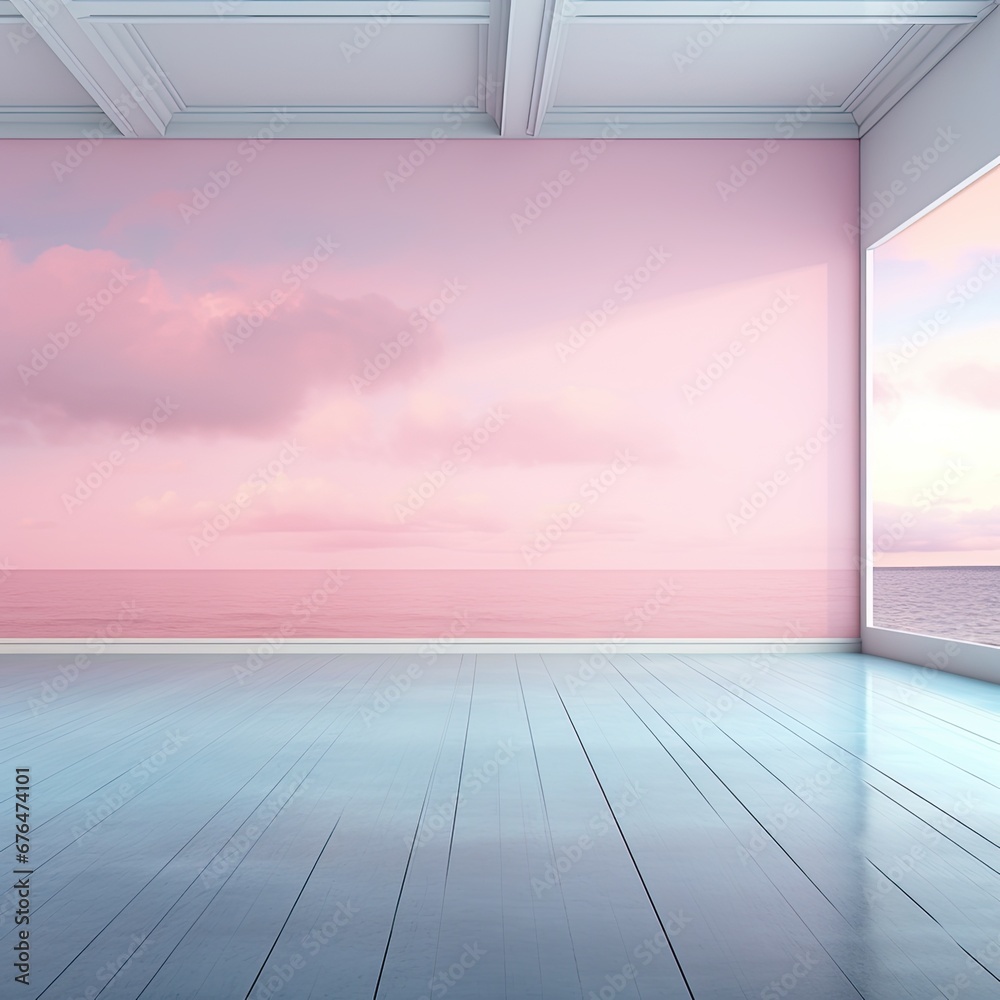 Empty room and wall and glasure floor with interesting shadows from the ...