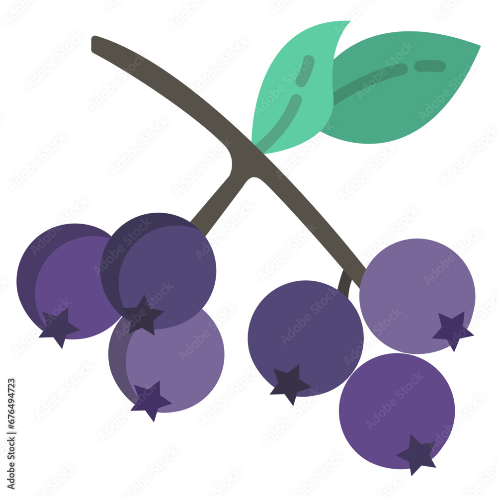 Flat Berries cut icon Stock Vector | Adobe Stock